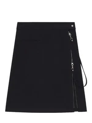 COURREGES Midi Skirt With Zipper Detail - Black