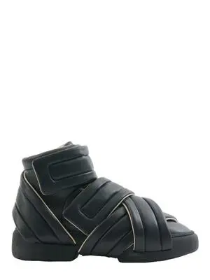 MAISON MARGIELA Leather Padded High-top Trainers - Black