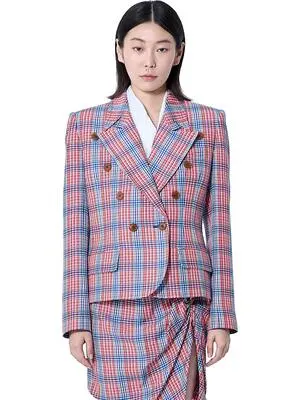 VIVIENNE WESTWOOD Double-breasted Check Blazer - Red