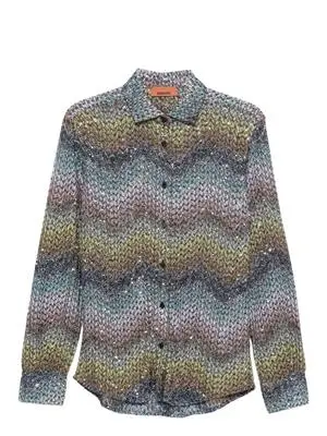 Missoni Zig Zag Sequin Embellished Shirt - Multicolor