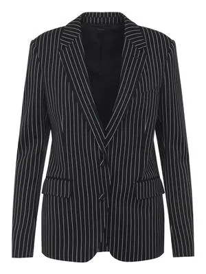 TOM FORD TOM FORD Striped Wool Barathea Jacket Black