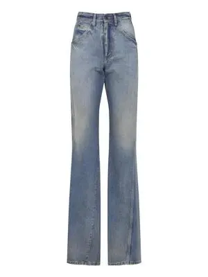 MAISON MARGIELA Indigo Cotton 5 Pockets Pants - Blue