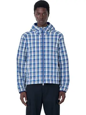 Moncler Natisone Check Hooded Jacket - Blue