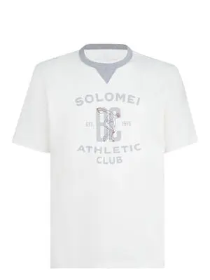 Brunello Cucinelli Logo Cotton T-shirt - Multicolor