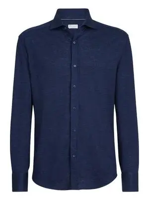 Brunello Cucinelli Brunello Cucinelli Men Linen And Cotton Blend Shirt Multicolor