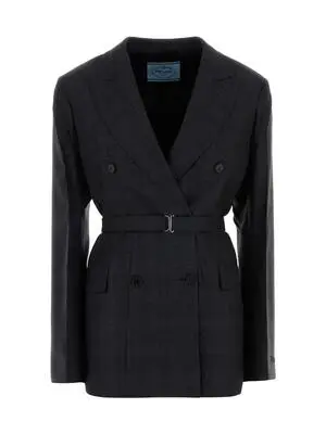 Prada Embroidered Wool Blazer - Multicolor