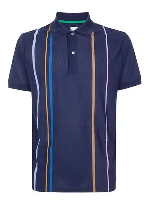 Paul Smith Split Stripe Polo - Blue