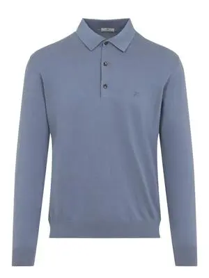 Etro Knitted Polo - Blue