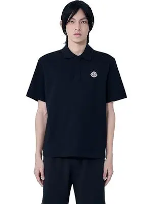 Moncler Embroidered Logo Polo Shirt - Black