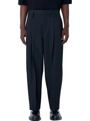 JIL SANDER High-rise Wide-leg Pleated Trousers - Black
