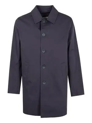 Herno Single Breasted Midi Coat - Blue