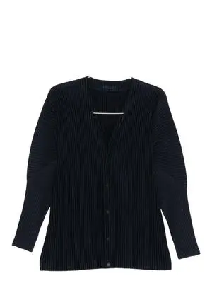 Issey Miyake Pleated V-neck Cardigan - Multicolor