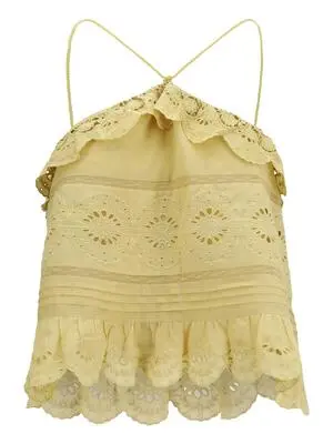 Isabel Marant Étoile Prisha Ruffle Top - Yellow