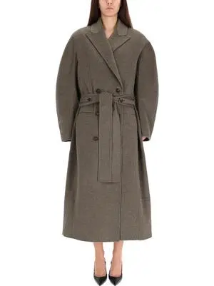 Jacquemus Curvios Trench Coat In Virgin Wool - Gray