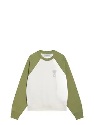 Ami Color Block Crewneck Sweatshirt - White