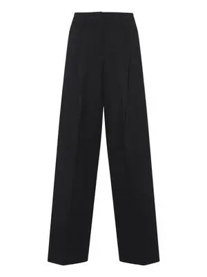 GOLDEN GOOSE Virgin Wool Wide Leg Pant - Black