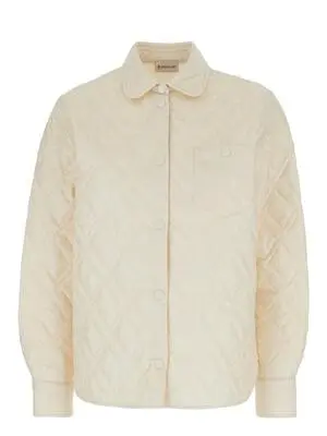 Moncler MONCLER Quilted Button-Front Jacket Cream