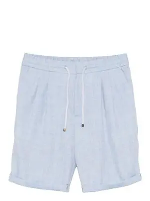 Brunello Cucinelli Linen Blend Pleated Shorts - Multicolor