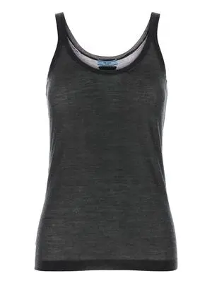 Prada Graphite Cashmere Blend Tank Top - Gray