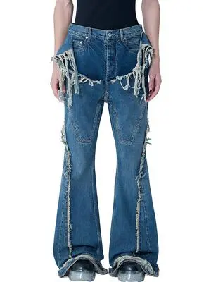 Rick Owens Slivered Bootcut Jeans - Blue