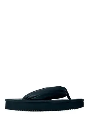 RICK OWENS RICK OWENS Padded Leather Flip Flop Platform Sandals