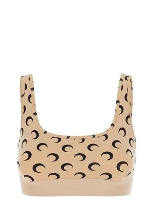 MARINE SERRE Marine Serre Moon Print Jersey Sports Bra Multicolor