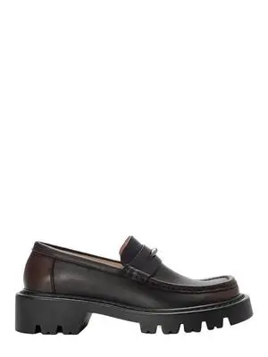 LOEWE LOEWE Sierra Brushed Calfskin Loafers With Lug Sole