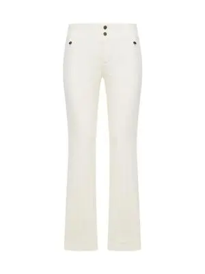 Etro High-waisted Flared Cotton Trousers - Cream