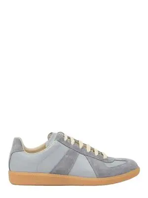 MAISON MARGIELA Low-top Trainers With Suede Paneling - Blue