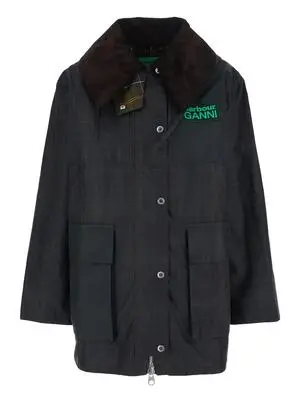 BARBOUR X GANNI Hooded Parka Coat - Brown