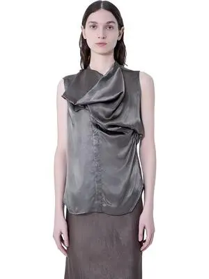 Rick Owens Sleeveless Draped Island Top - Gray