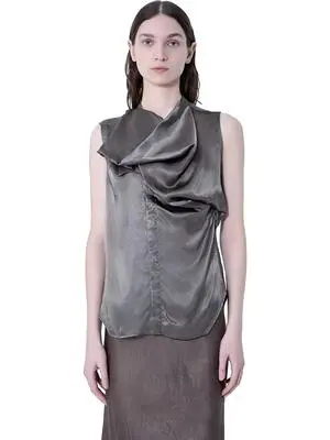 Rick Owens Sleeveless Draped Island Top - Gray