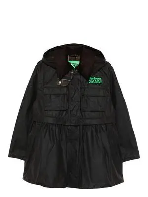BARBOUR X GANNI Hooded Parka With Corduroy Collar - Brown