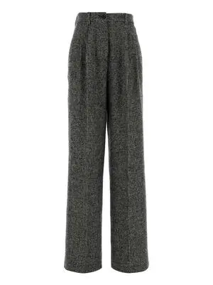 Dolce & Gabbana Embroidered Stretch Wool Blend Pants - Multicolor