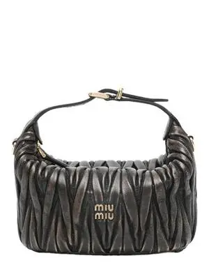 Miu Miu Miu Miu Matelassé Effect Shoulder Bag Brown