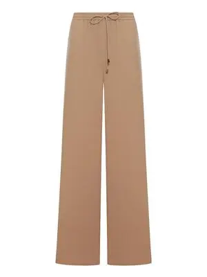 Max Mara Wide Leg Washed Silk Trousers - Multicolor