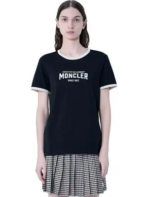 Moncler Cotton Jersey Logo T-shirt - Black