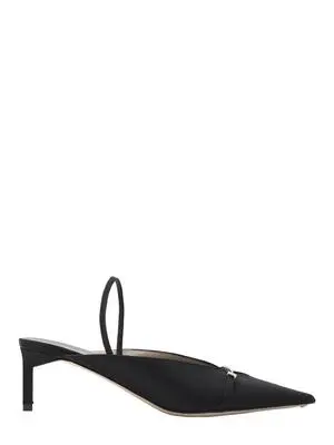 TOM FORD Satin Mules With T-buckle Detail - Black