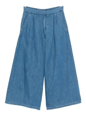 Max Mara Cotton And Linen Wide-leg Jeans - Multicolor