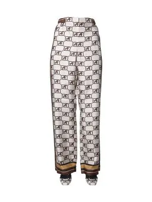 Alberta Ferretti Story Logo Pants - Cream