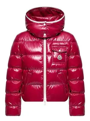 Moncler Andro Short Down Jacket With Hood - Purple