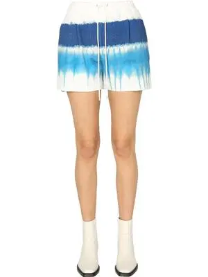 Alberta Ferretti Cotton Shorts With Tie-dye Print - White
