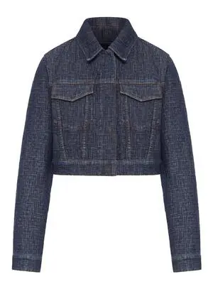 Fendi Ff Motif Quilted Denim Jacket - Blue