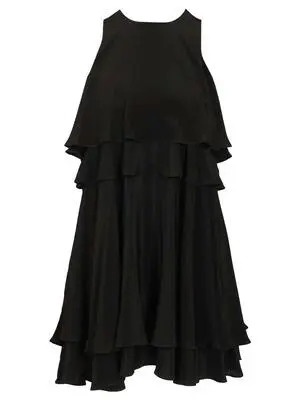 AMI Paris Short Sleeveless Ruffled Dress - Black
