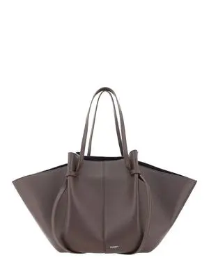 Yuzefi Large Mochi Shoulder Bag In Suede - Brown