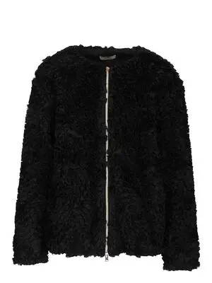 Herno Georgette Jacket With Ruffle Appliqu - Black