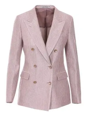 Tagliatore Double-breasted Peak Lapel Blazer - Pink