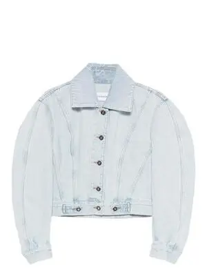 Givenchy Cropped Denim Jacket With Spread Collar - Blue