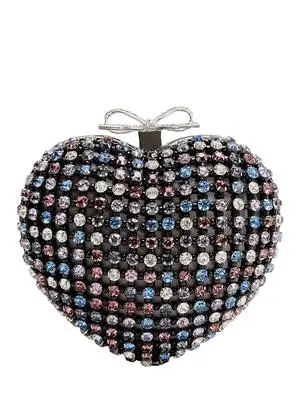 SELF-PORTRAIT Embellished Heart Clutch Bag - Multicolor