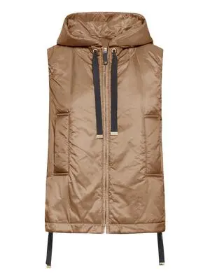 Max Mara MAX MARA THE CUBE Padded Vest With Hood In Waterproof Canvas Multicolor